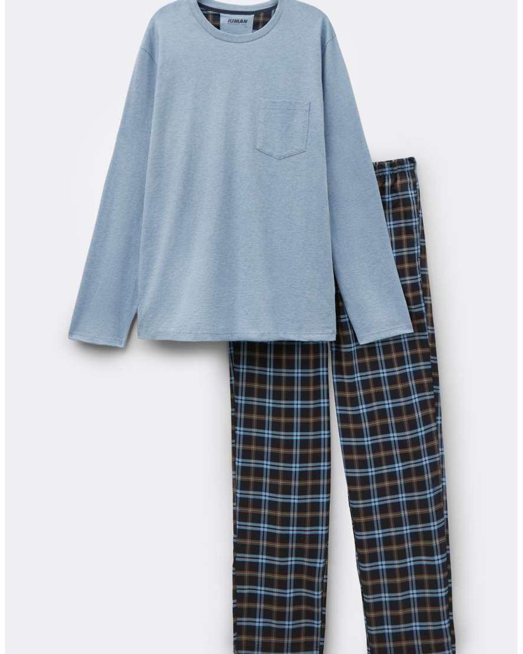 Intimissimi Long Pyjamas With Check Print in Blue for Men | Lyst UK
