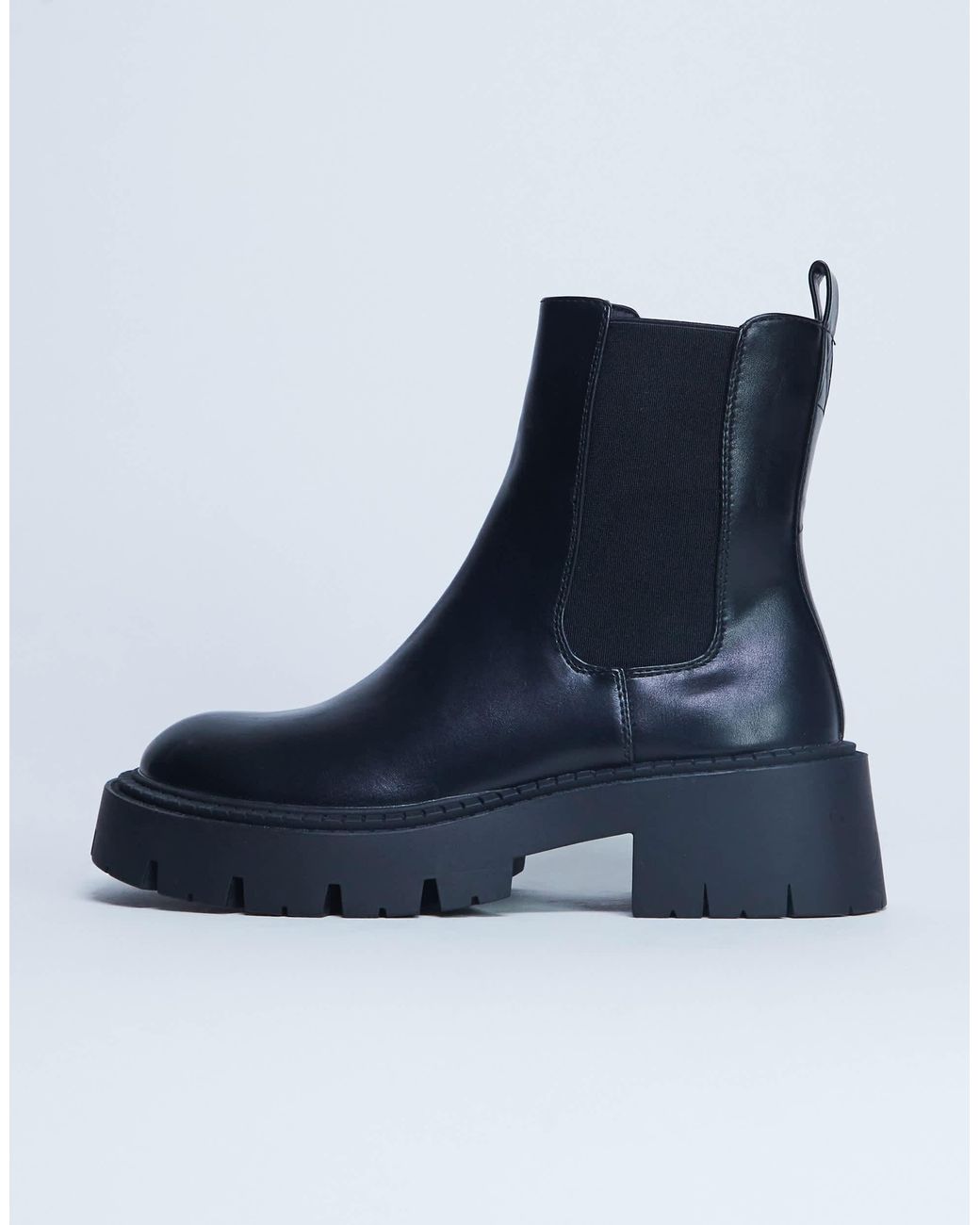 TOPSHOP Layla Chunky Chelsea Boots in Blue | Lyst
