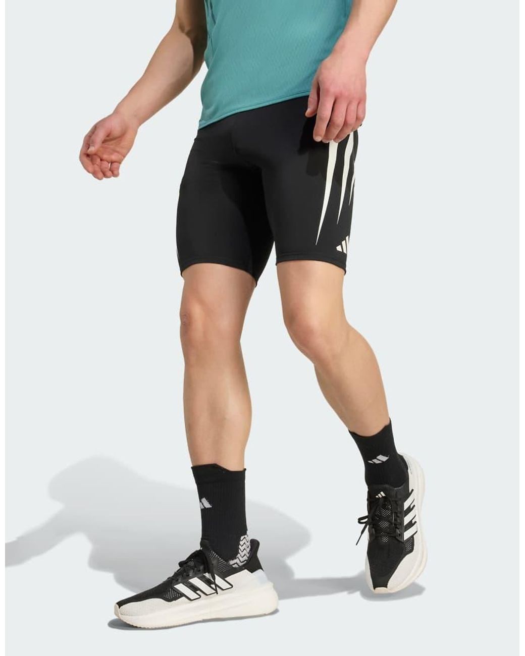 adidas Originals Adizero Archive Running Short Tights in Black for Men ...