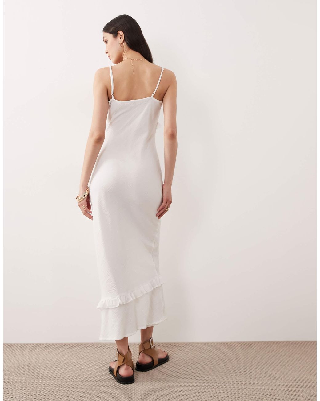 esmé studios Maxi Beach Dress With Ruffle Detail in Pink | Lyst