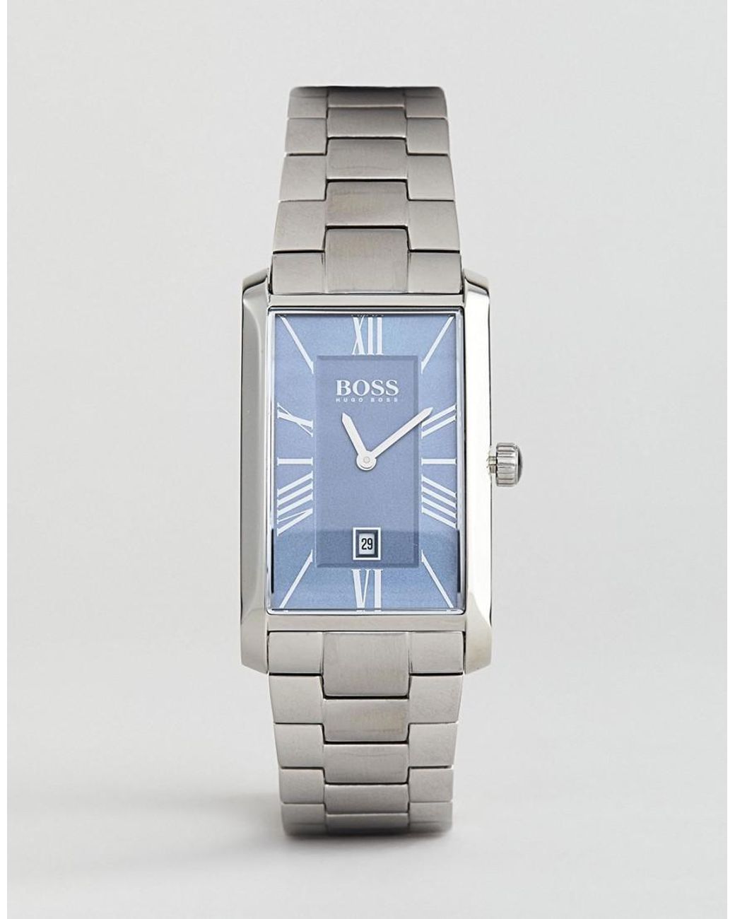BOSS Hugo Admiral Square Face Bracelet Watch In Stainles Steel in ...