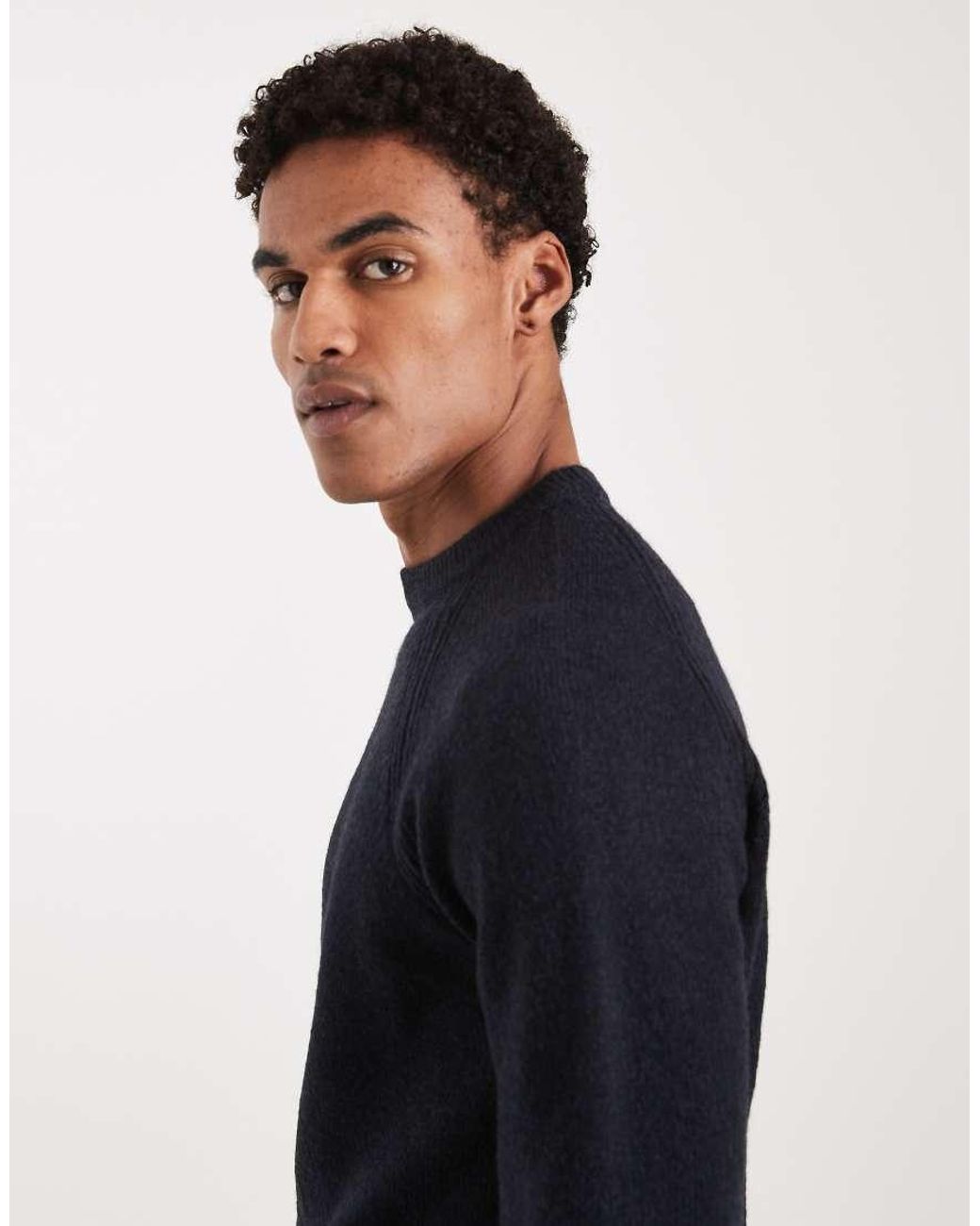 Threadbare Knitted Crew Neck Jumper in Blue for Men | Lyst UK