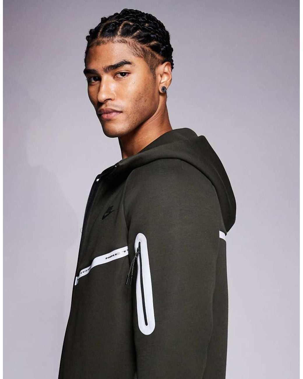 Nike Tech Fleece Reflective Full Zip Hoodie in Grey for Men | Lyst UK