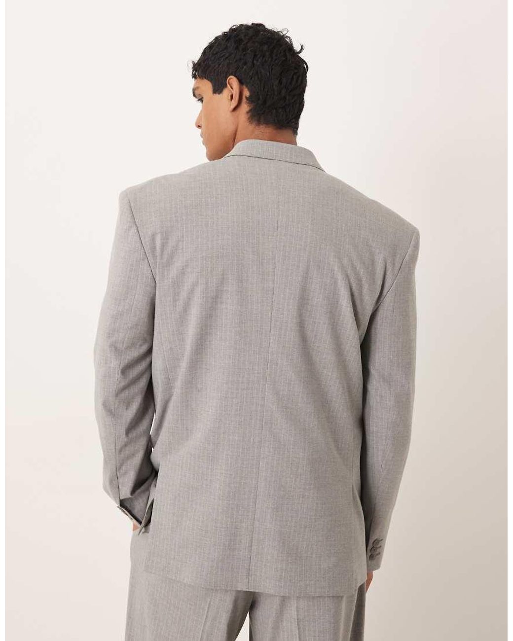 ASOS Relaxed Boxy Suit Jacket in Grey for Men | Lyst UK
