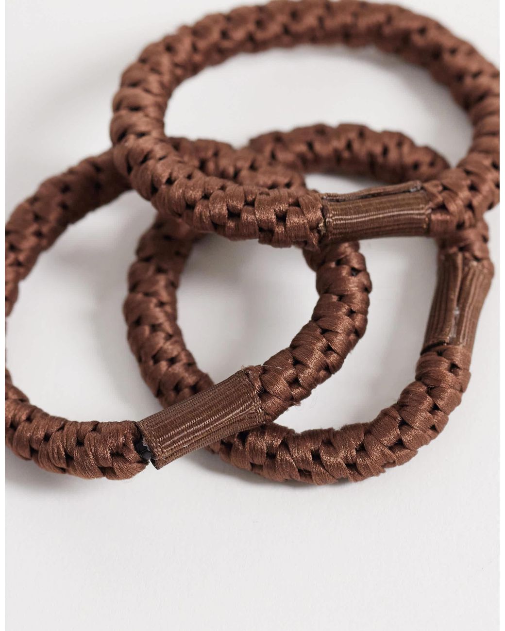 ARKET 3-pack Braided Hair Ties in Brown | Lyst