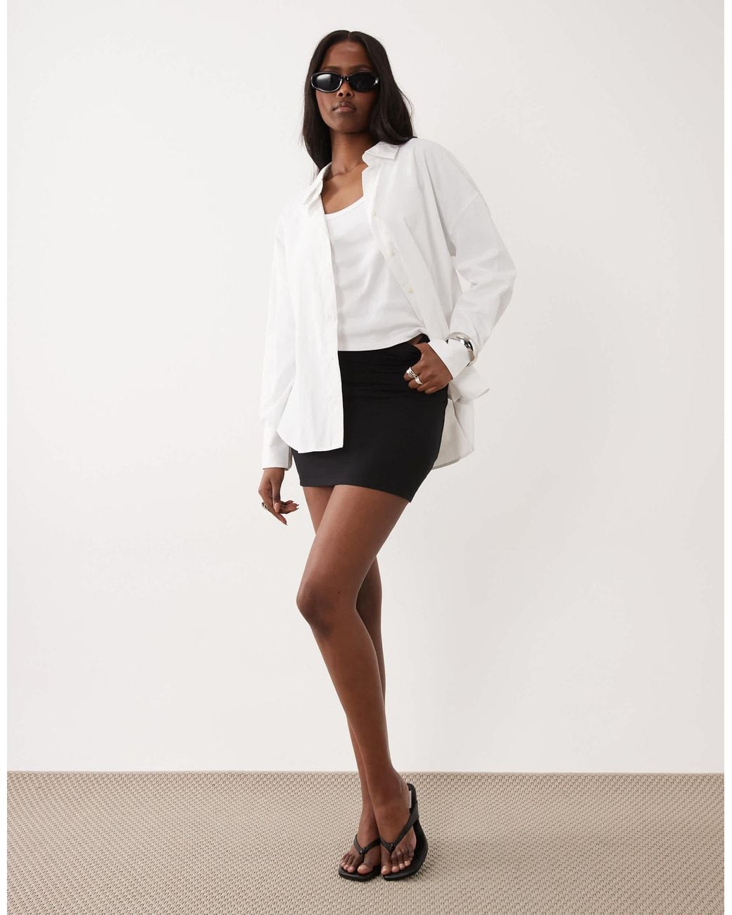 ASOS Jersey Mini Skirt in White | Lyst