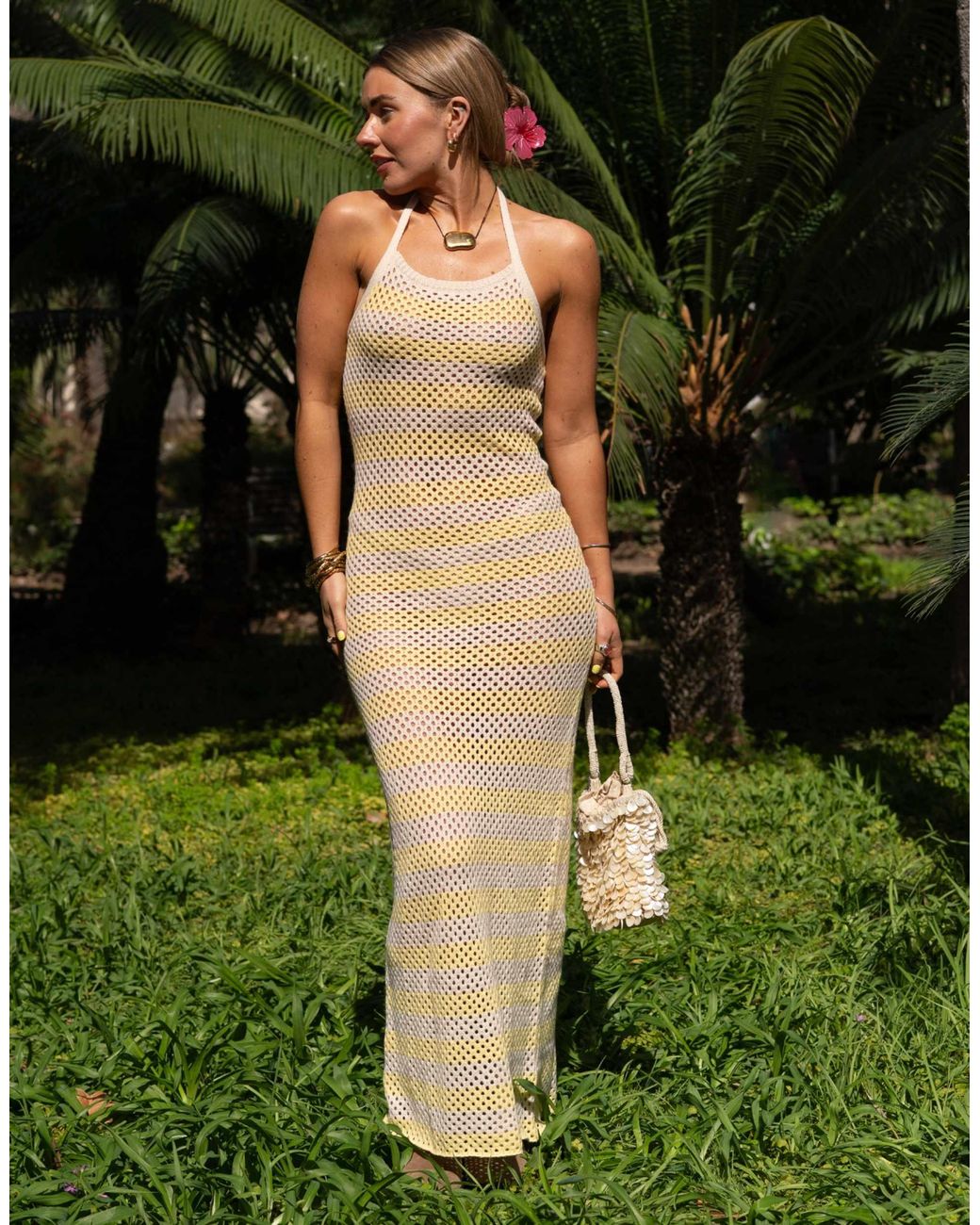 Daisy Street X Molly Mcfarlane Halterneck Crochet Maxi Dress in Green ...