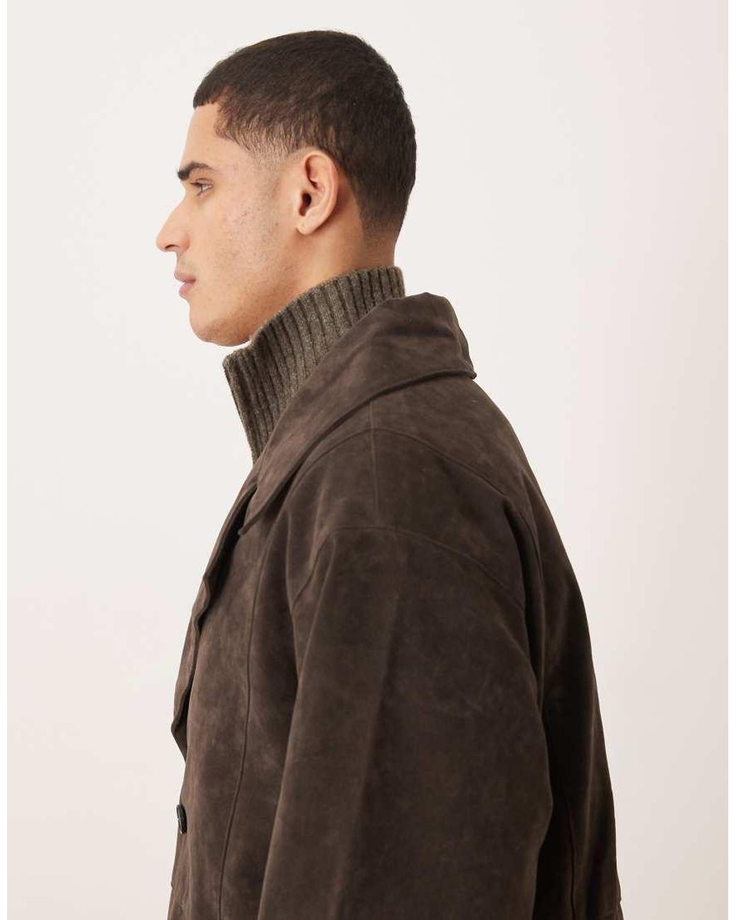 ASOS Extreme Oversized Mid Length Jacket in Brown for Men | Lyst UK