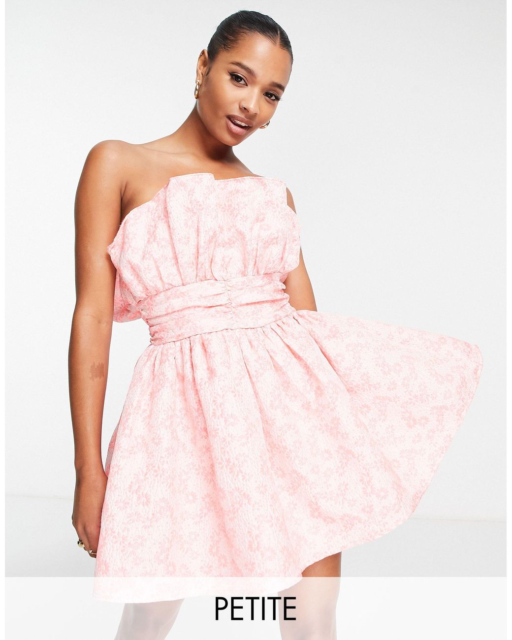 Collective The Label Structured Bandeau Mini Dress in Pink | Lyst UK