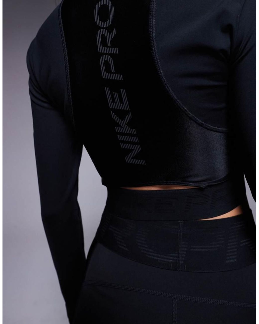 Nike Nike Pro Training Dri-fit Cropped Long Sleeve Top in Blue | Lyst UK