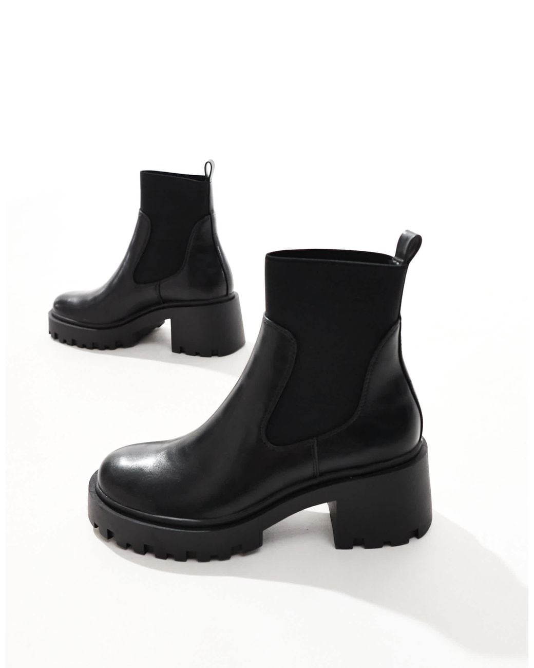ASOS Wide Fit Rowan Chunky Chelsea Boots in Black | Lyst