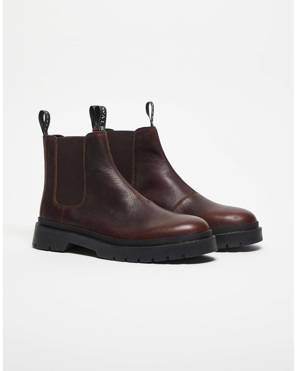 Walk London Callum Seam Chelsea Boots in Brown for Men | Lyst