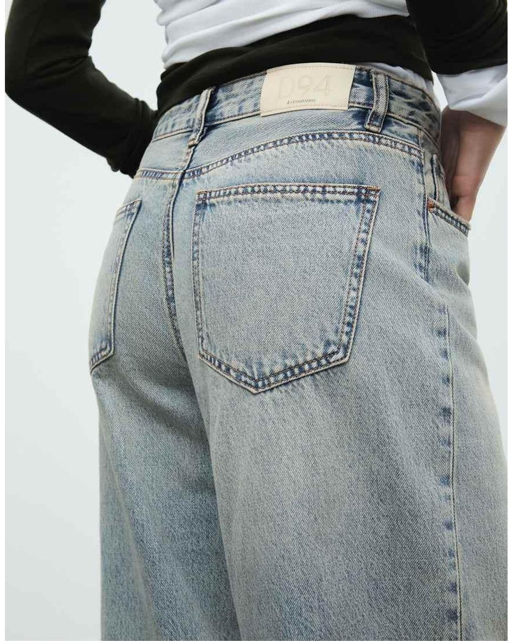 Stradivarius D94 Relaxed Fit Wide-leg Jeans in Grey | Lyst UK