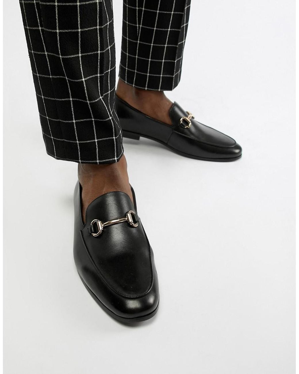 Office Italic Bar Loafers In Black Leather for Men | Lyst