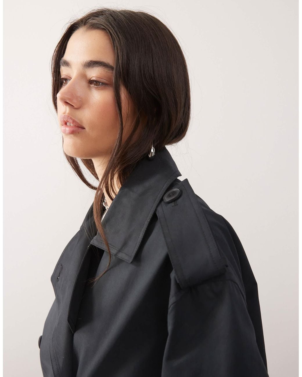 Weekday Oversized Trench Coat in Black | Lyst