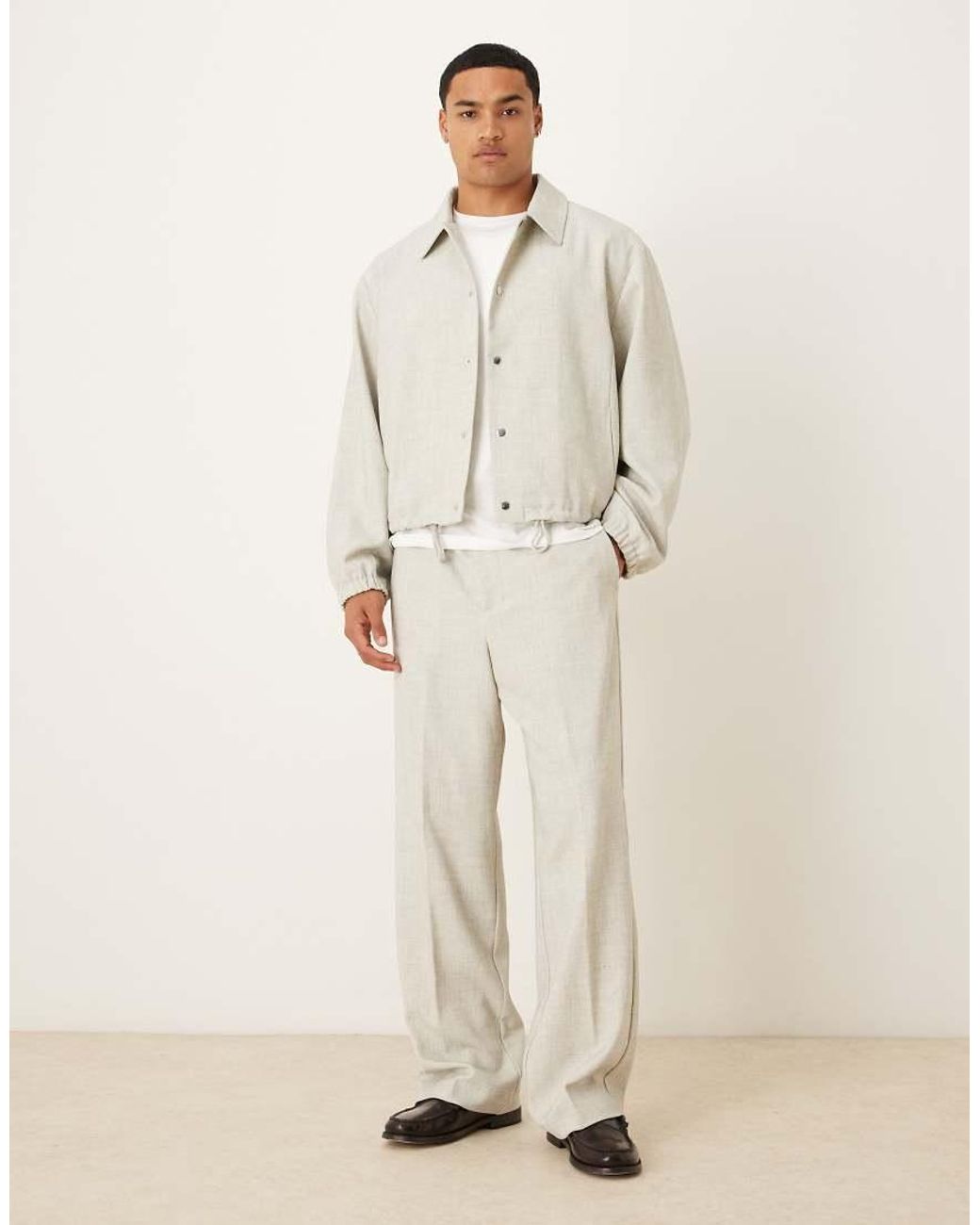 ASOS Smart Melange Blouson Jacket in Natural for Men | Lyst UK