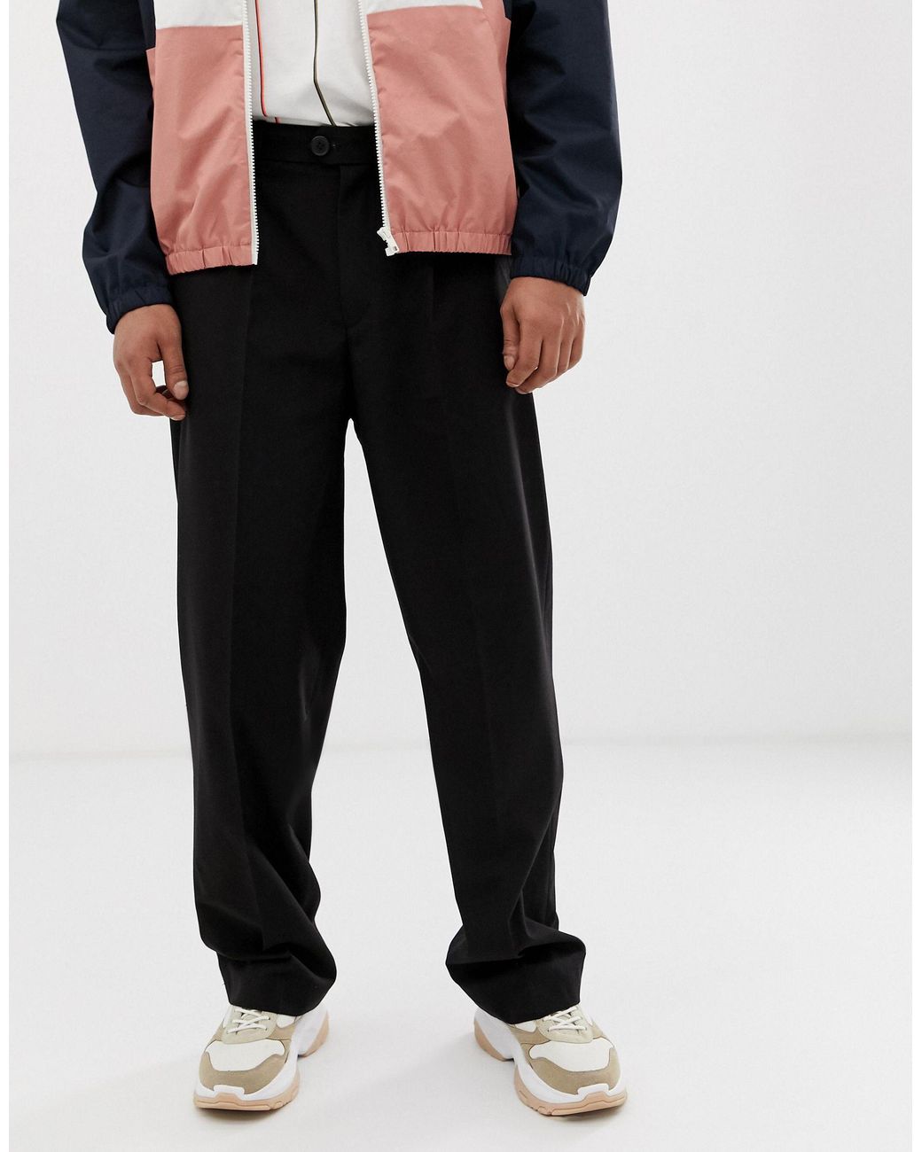 Weekday Conrad Wide Leg Trousers in Black for Men | Lyst Australia