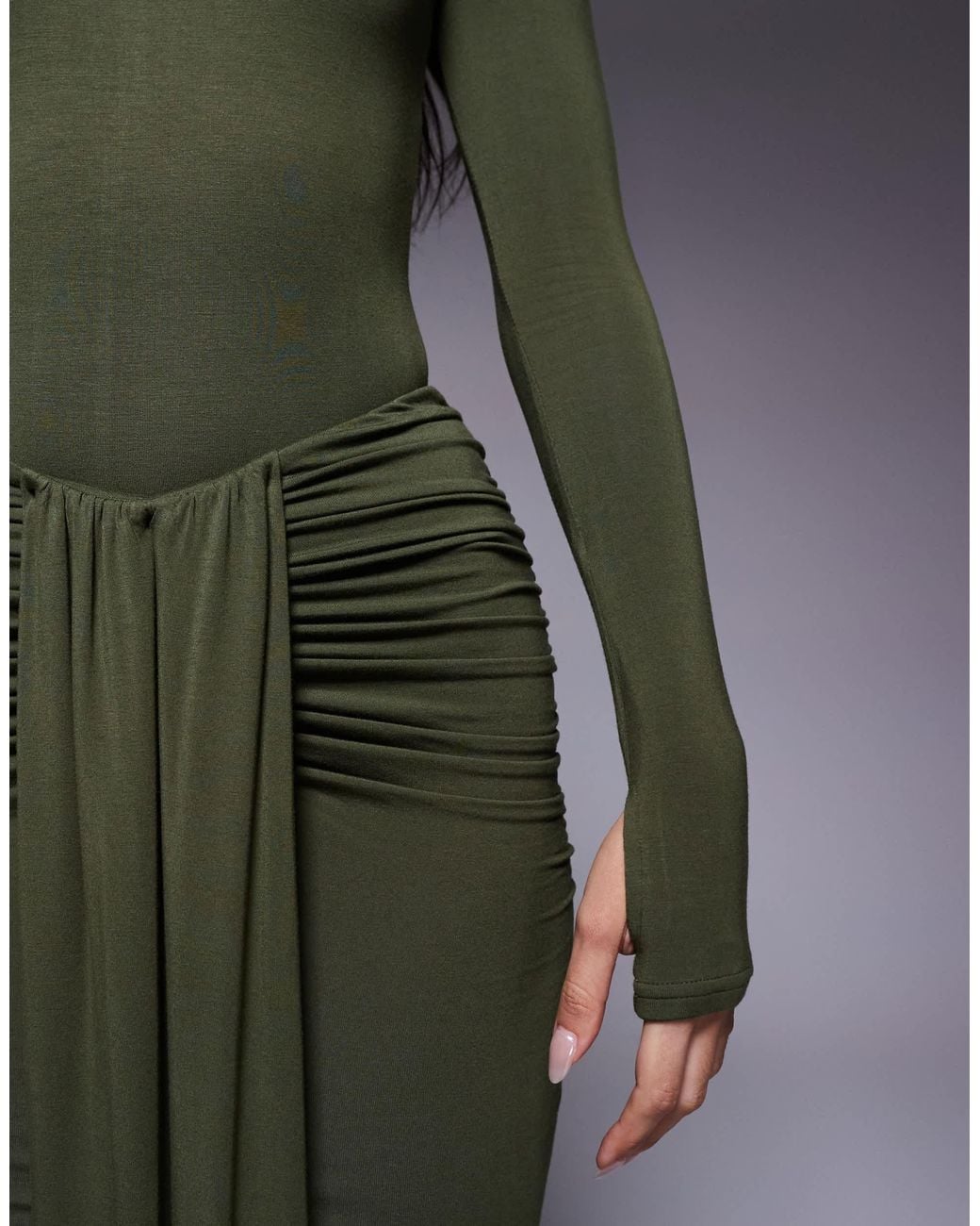 Wanderdoll Exclusive Nara Sculpting Second Skin Drape Front Maxi Skirt ...