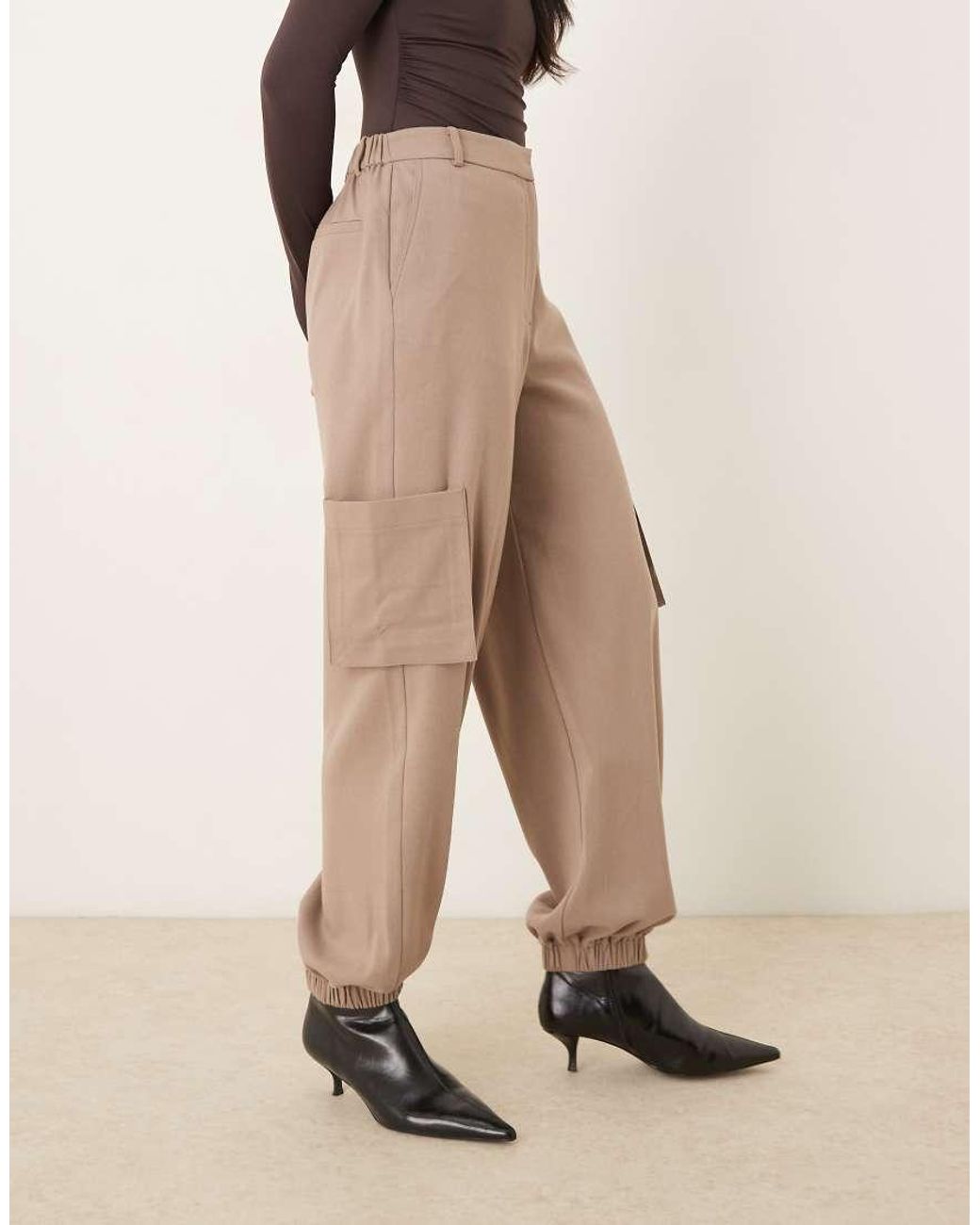 ASOS Tailored Straight Leg Pants With Cuff And Utility Pocket Detail in ...