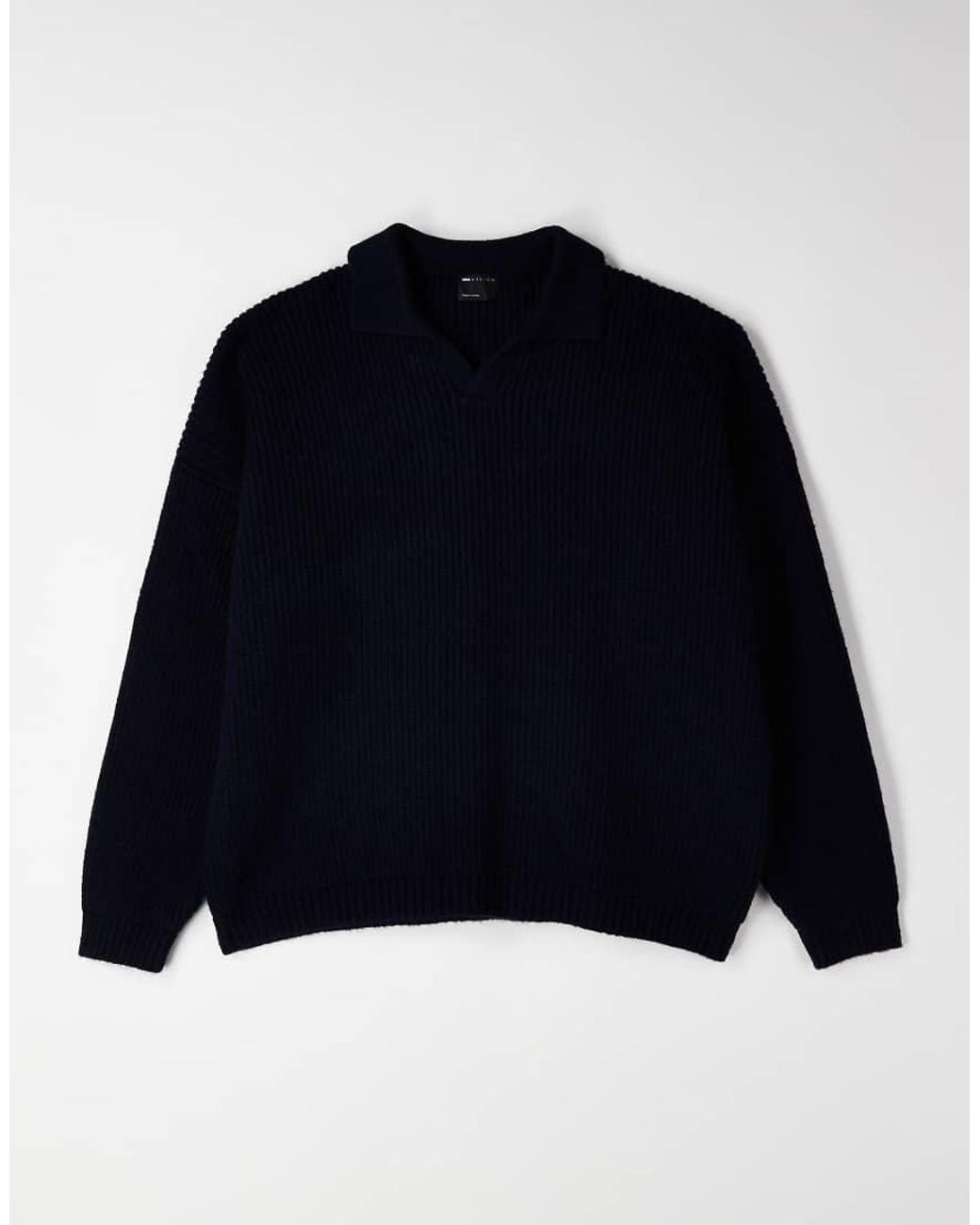 ASOS Super Oversized Boxy Fit Knitted Fisherman Rib Notch Neck Jumper ...