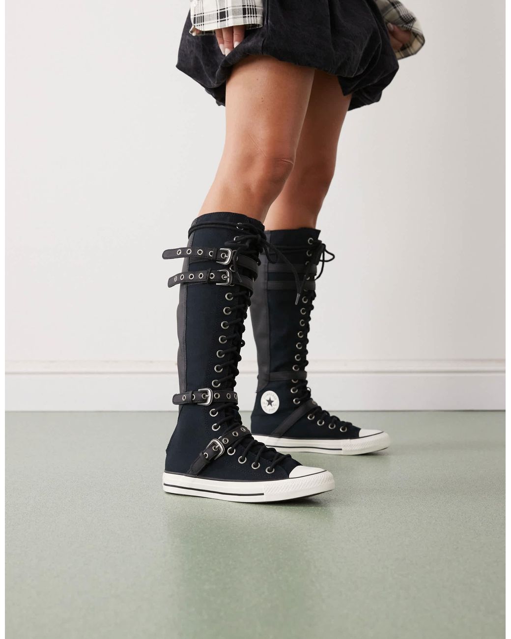 Converse Chuck Taylor All Star Knee High Sneakers in Gray | Lyst