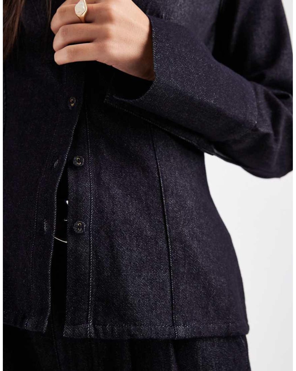 French Connection Cinched Denim Shirt Co-ord in Blue | Lyst UK