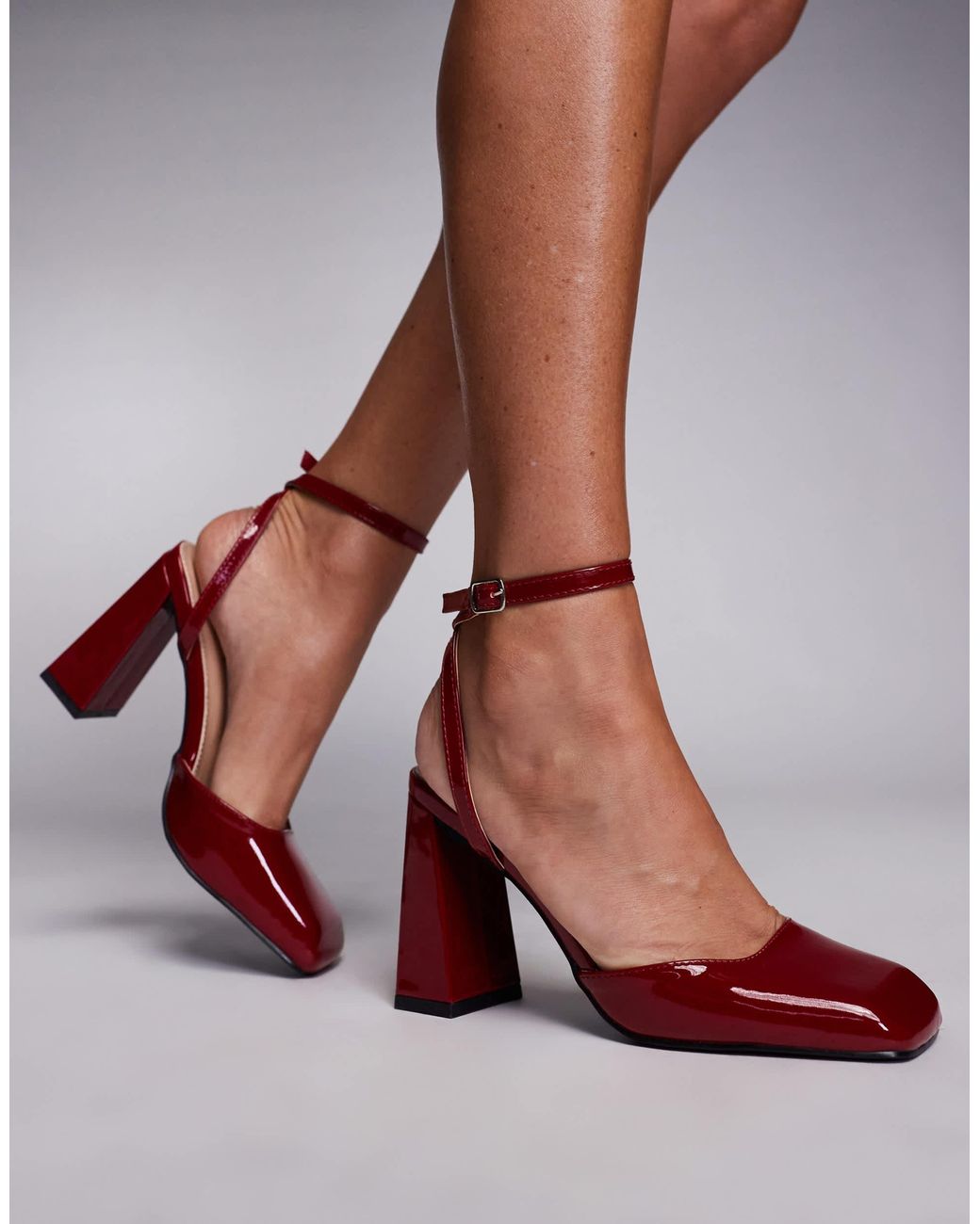 SIMMI Simmi London Didi Heeled Mary Jane in Red | Lyst