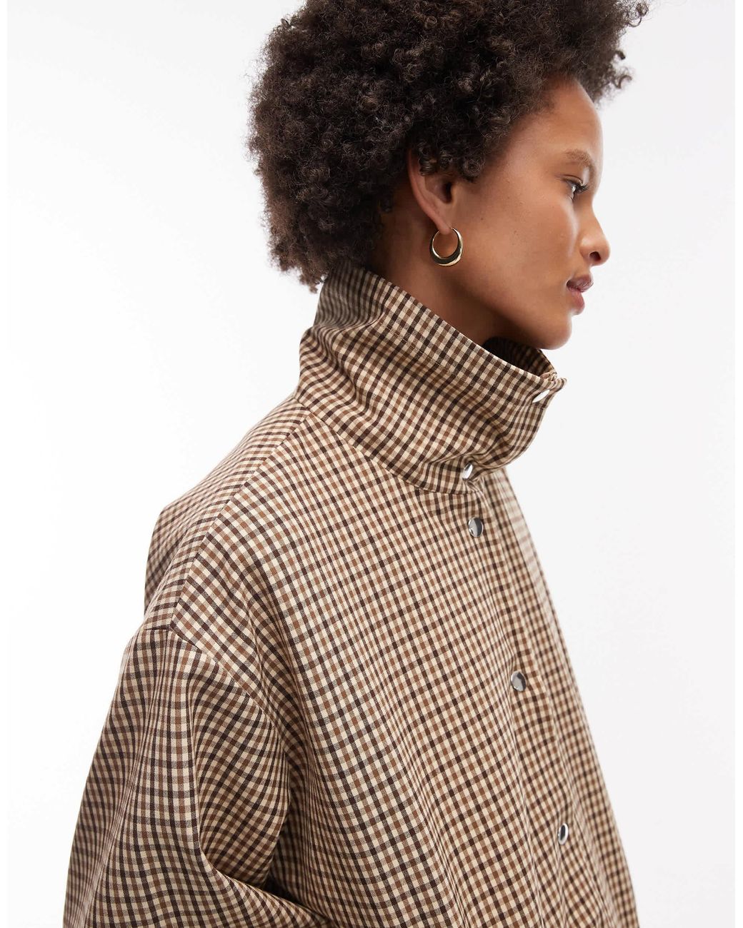 ASOS Tailored Funnel Neck Jacket in Brown | Lyst