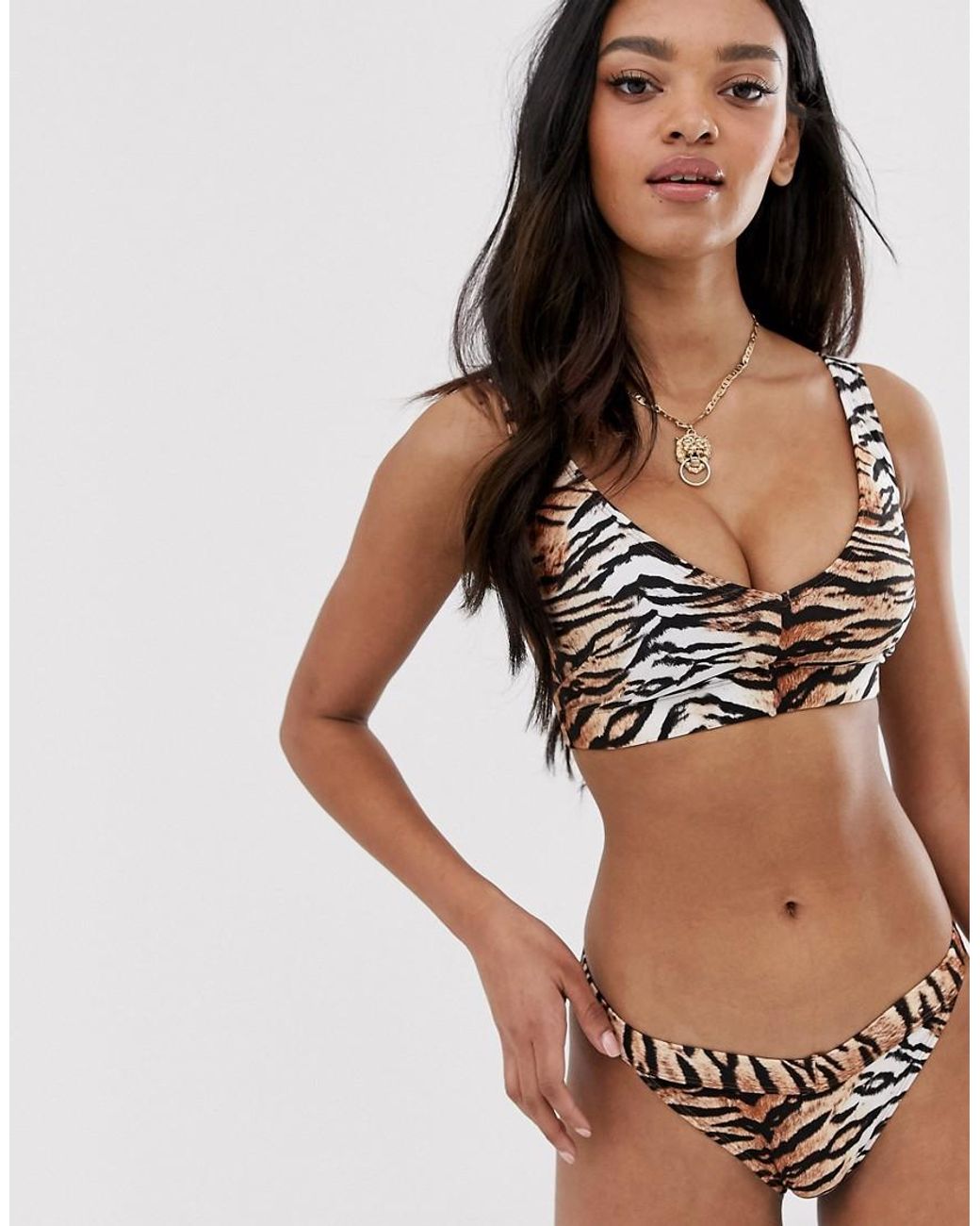 ASOS Synthetic Fuller Bust Mix And Match Minimal Plunge Bikini Top - Lyst