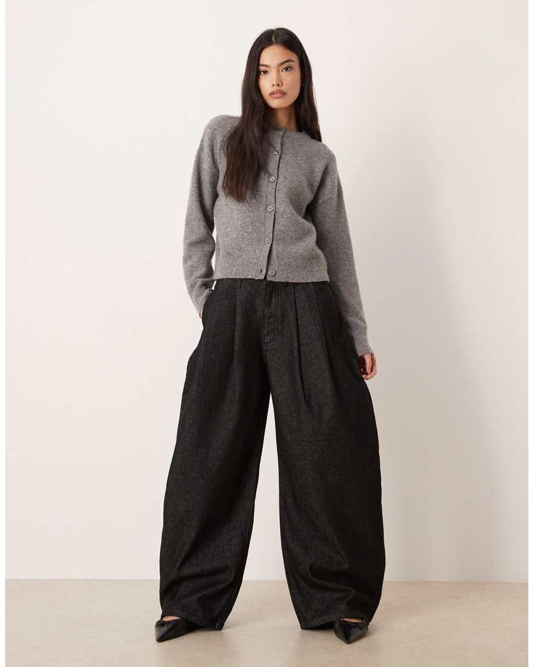 ASOS Oversized Horseshoe Jean in White | Lyst UK