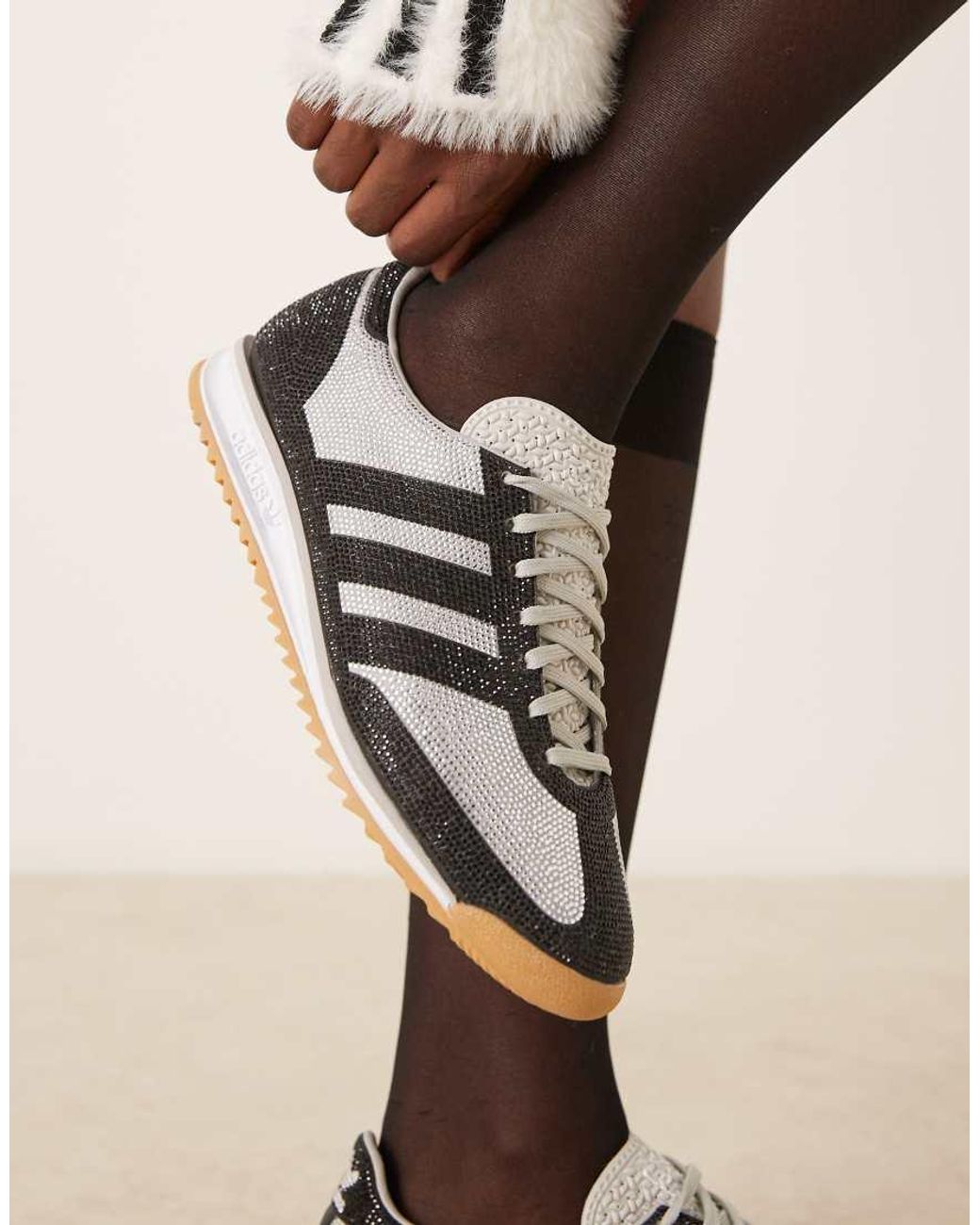 adidas Originals Sl 72 Rhinestone Trainers in Brown | Lyst UK