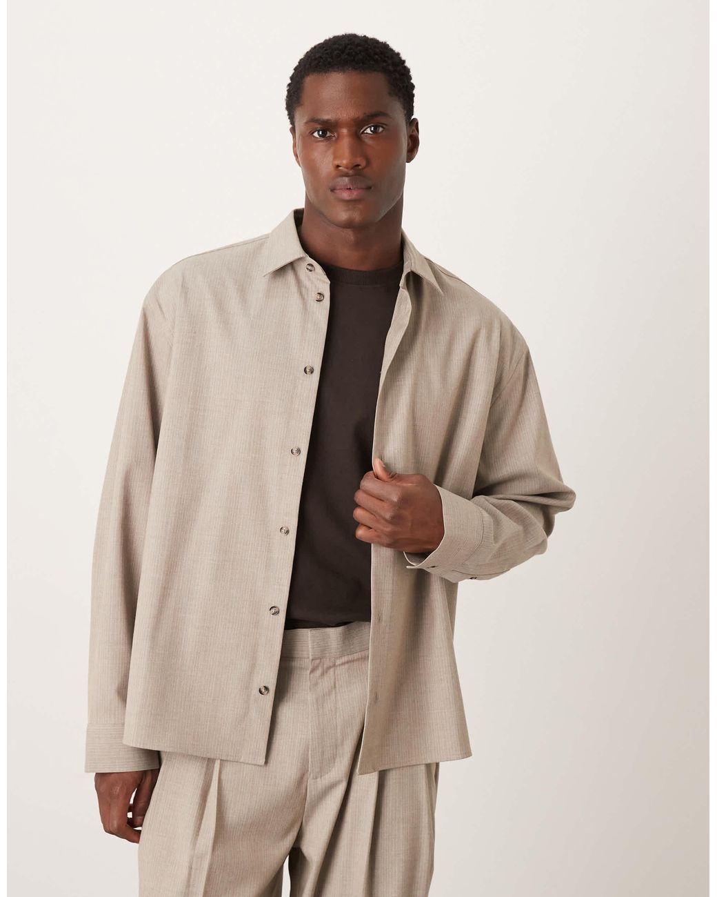 ASOS Oversized Boxy Suit Jacket in Natural for Men | Lyst