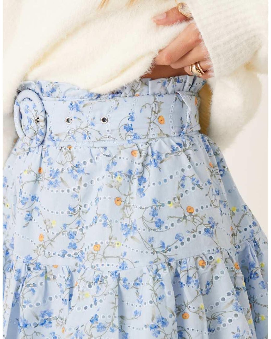 Collective The Label Belted Mini Skirt in Blue | Lyst UK