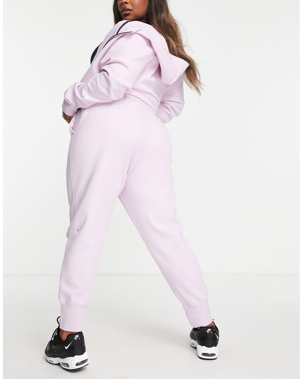 Nike Tech Fleece Plus High Rise Trackies In Pink Lyst Uk