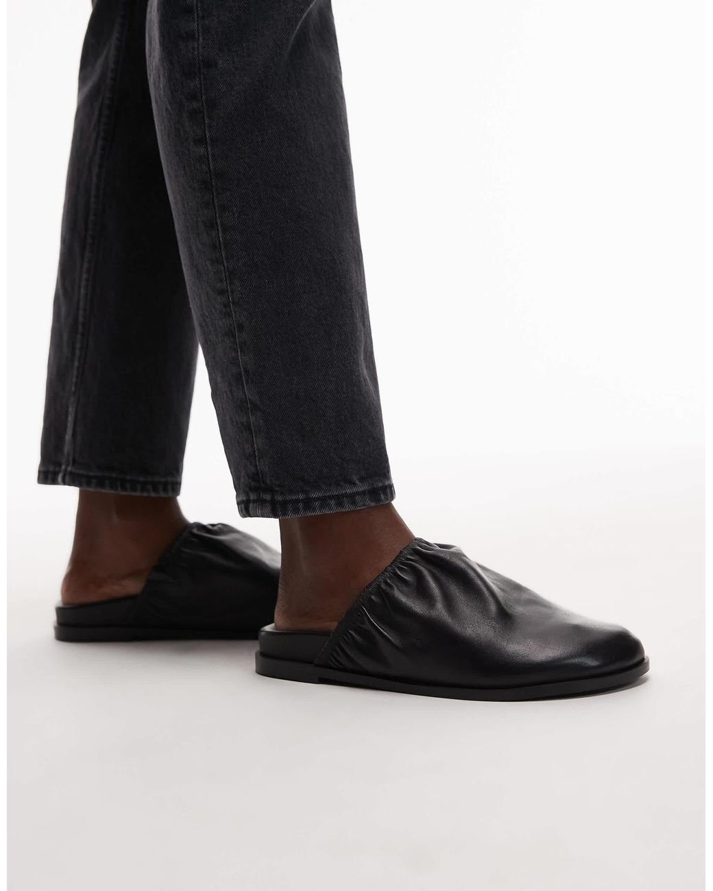 Bronx Yla-na Flat Mules in Black | Lyst