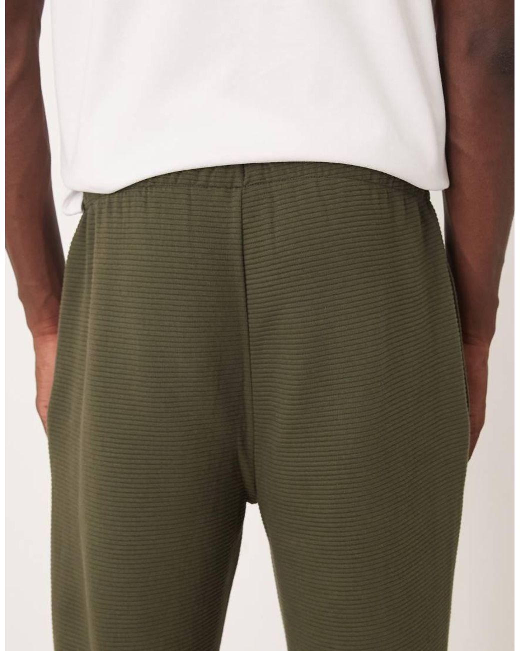 ASOS Ribbed Straight Leg Trackies With Pin Tucks in Natural for Men ...