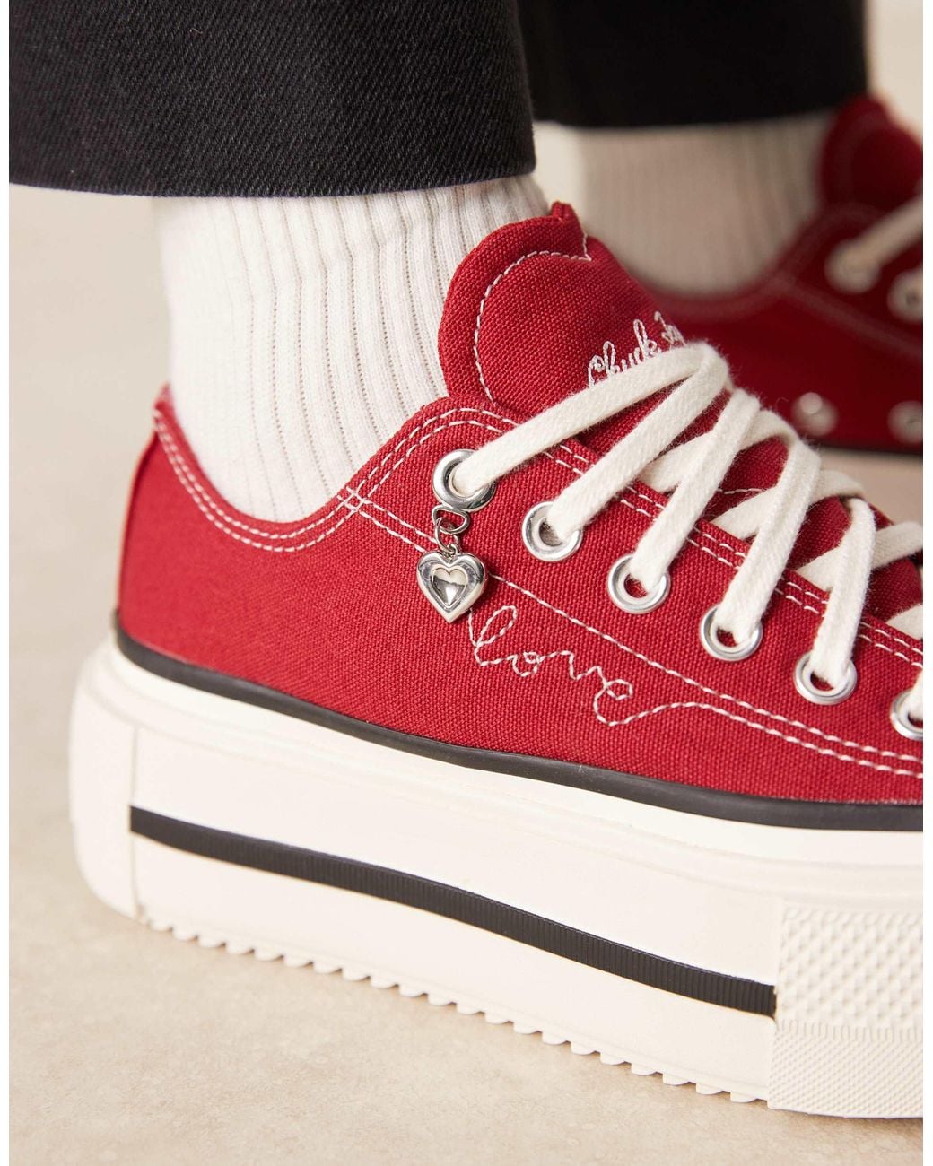 Converse Chuck Taylor All Star Lift Hi Double Stack Sneakers in Black ...