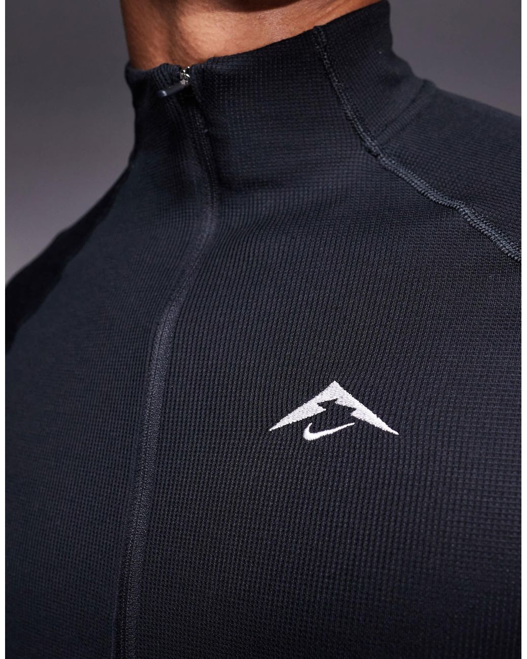 Nike Trail Logo Half Zip Sweatshirt in Blue for Men | Lyst
