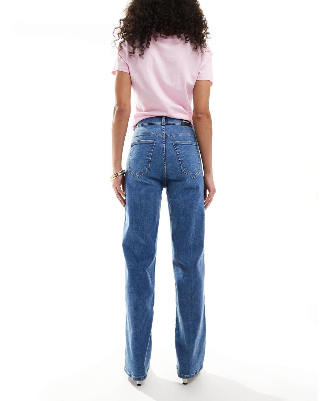 Dr. Denim Moxy Straight Leg Curve Cut Leg Jeans in Blue | Lyst