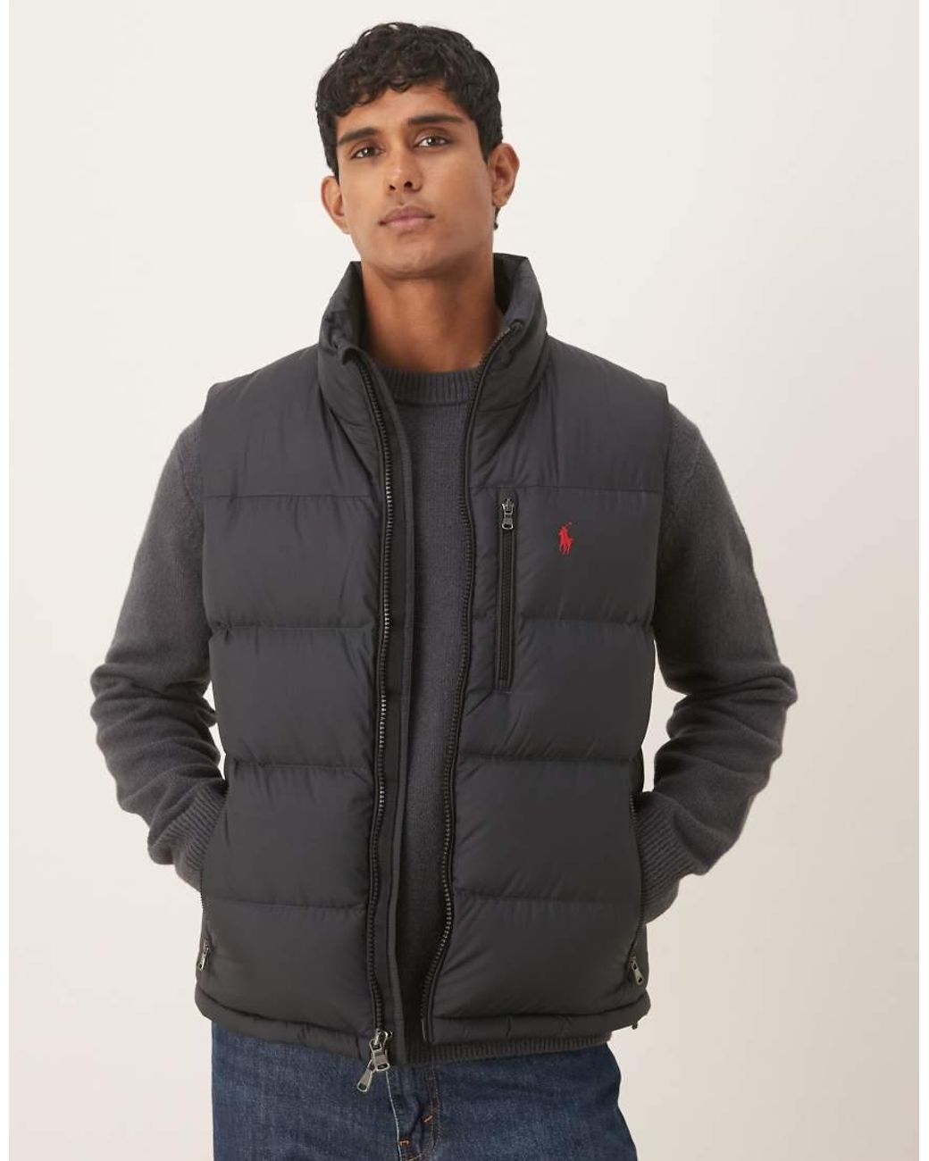 Polo Ralph Lauren Gorham Icon Logo Insulated Down Puffer Vest in Grey ...