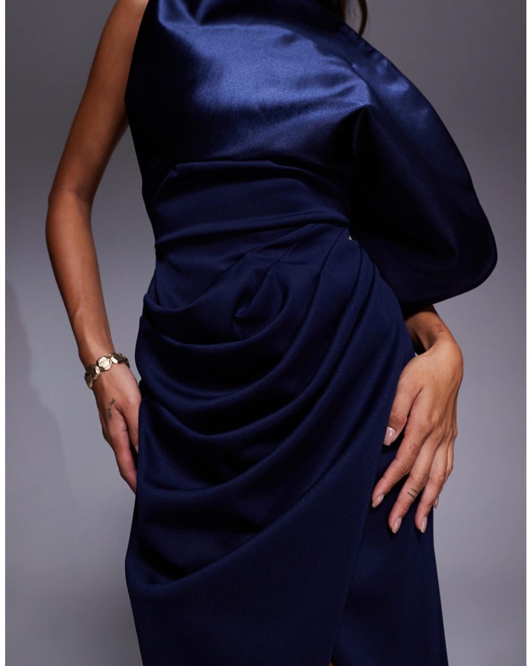 ASOS Premium Red Carpet Maxi Dress With High Hip Detailing in Blue | Lyst