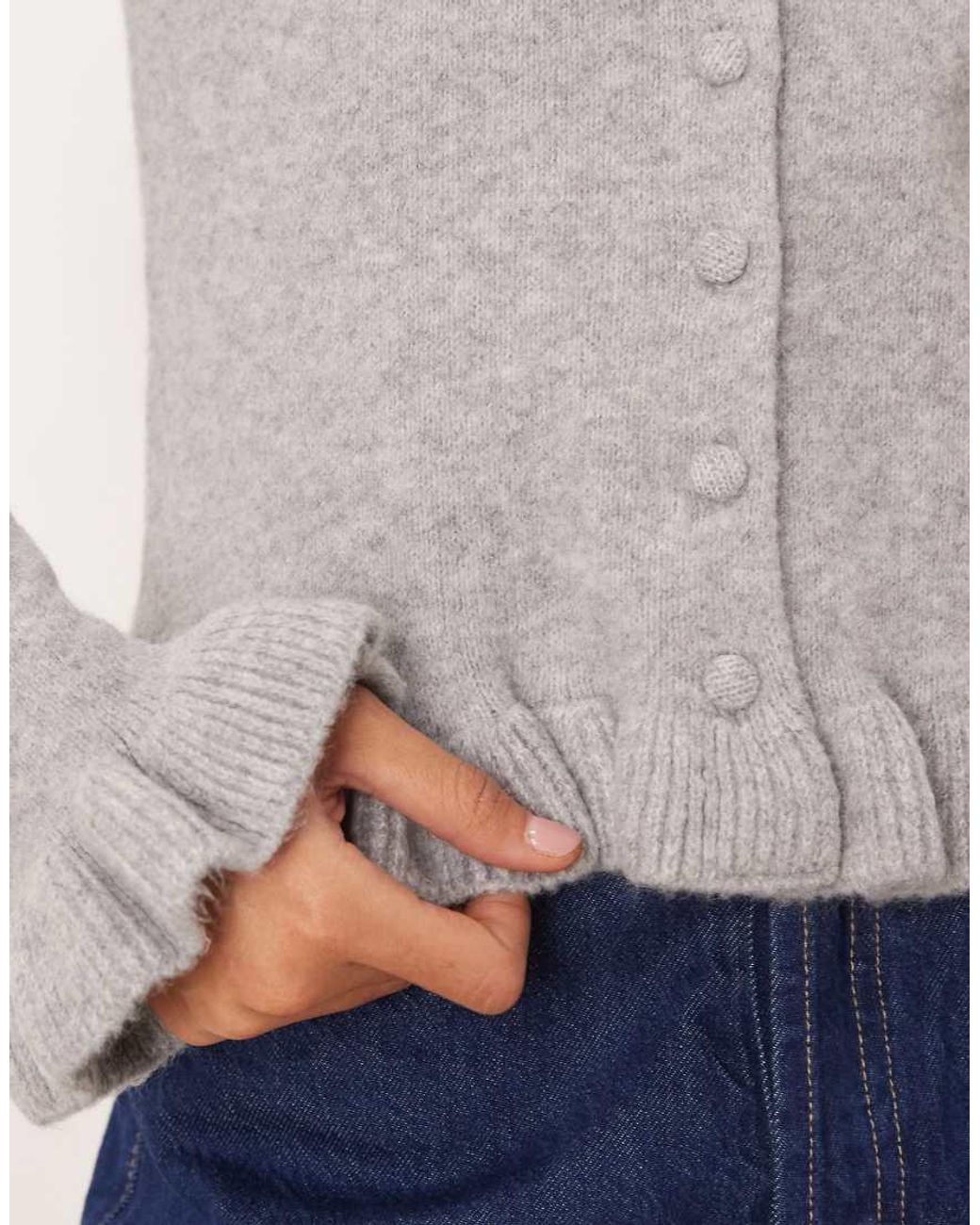 Mango Cardigan With Peplum Hem in Blue | Lyst UK