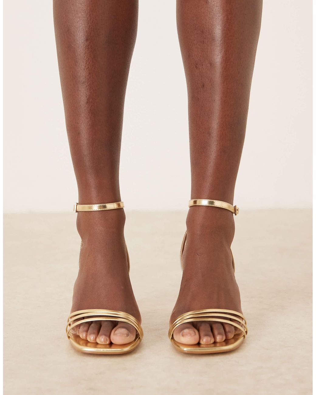 Raid Wide Fit Kittey Block Heeled Sandals in Natural | Lyst