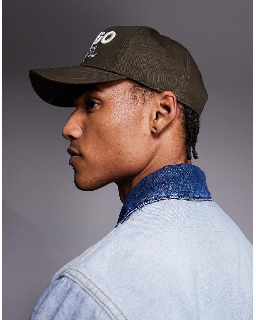 HUGO Merk Label Logo Baseball Cap in Blue for Men | Lyst UK