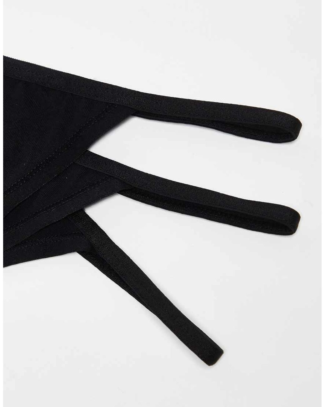 Lindex Sou Jenianne Cotton 3 Pack Tanga Side Thong in Black | Lyst UK