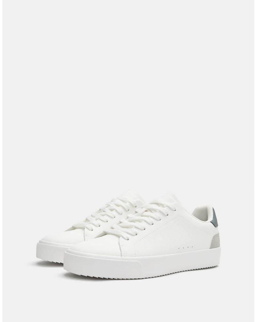 Pull&Bear Basic Trainers With Detail in White for Men | Lyst UK
