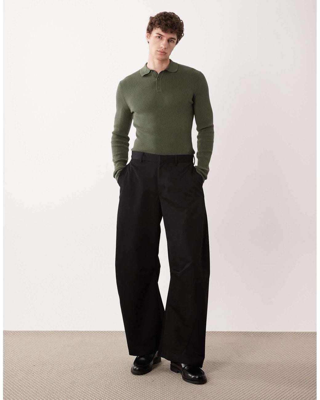 ASOS Smart Barrel Pants in Black for Men | Lyst