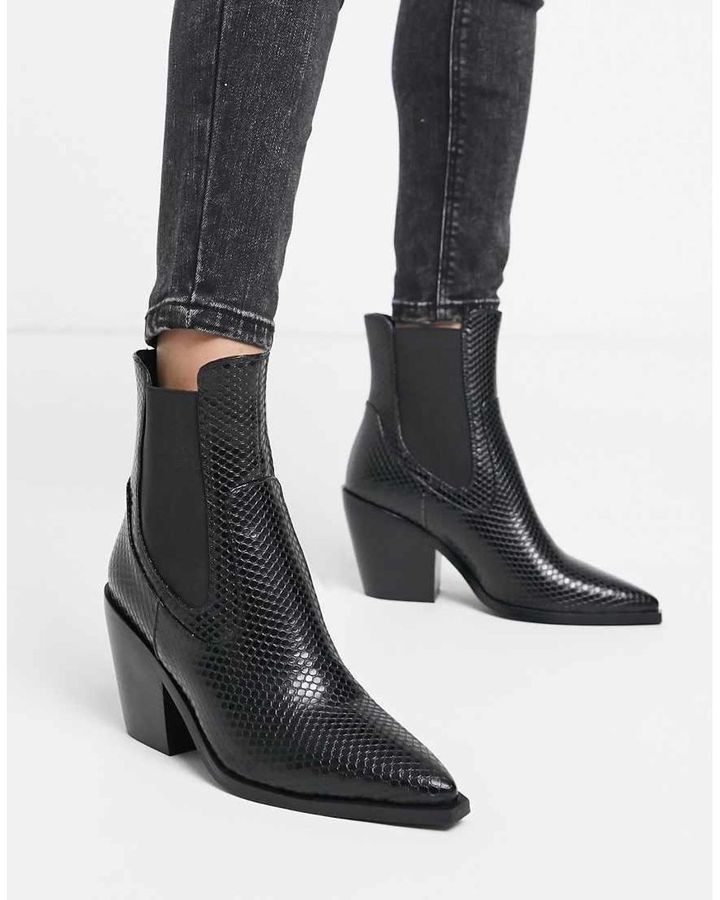 Raid Alyson Western Boots in Black | Lyst UK