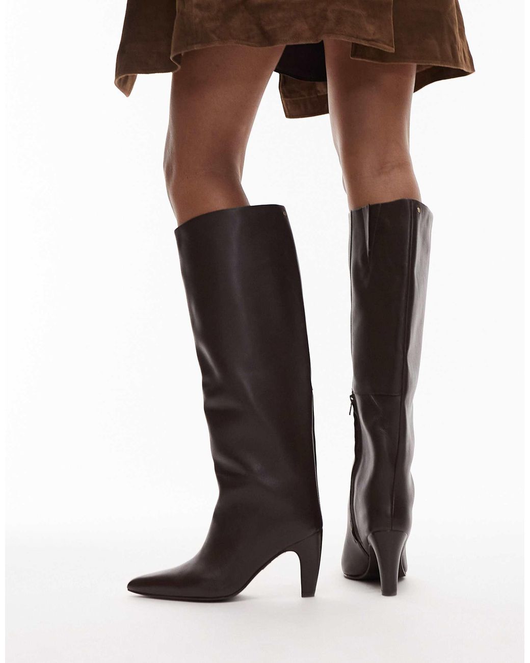 Bronx Low Jadey Knee Boots in Natural | Lyst