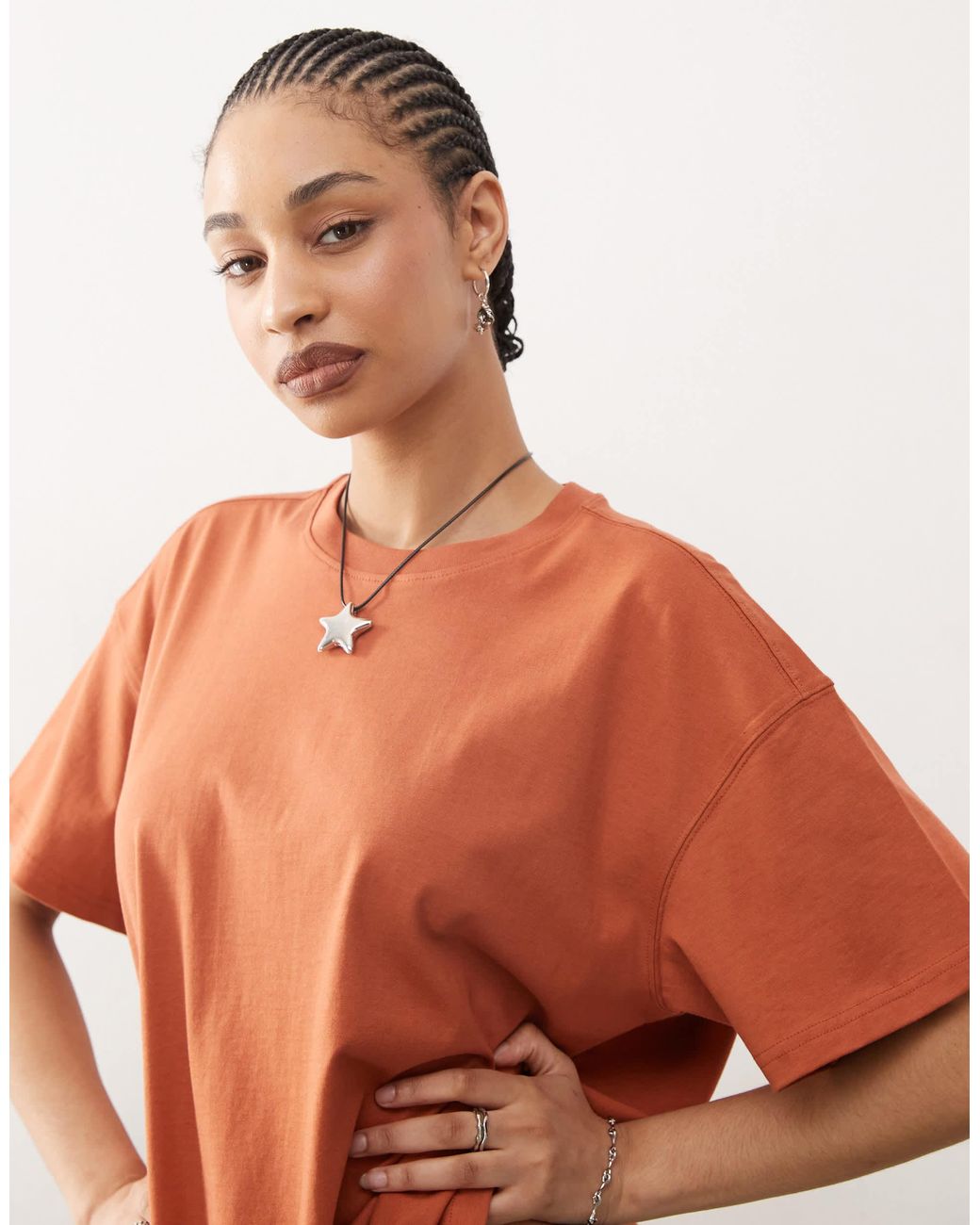 Weekday Boxy Fit Oversized T-shirt in Orange | Lyst